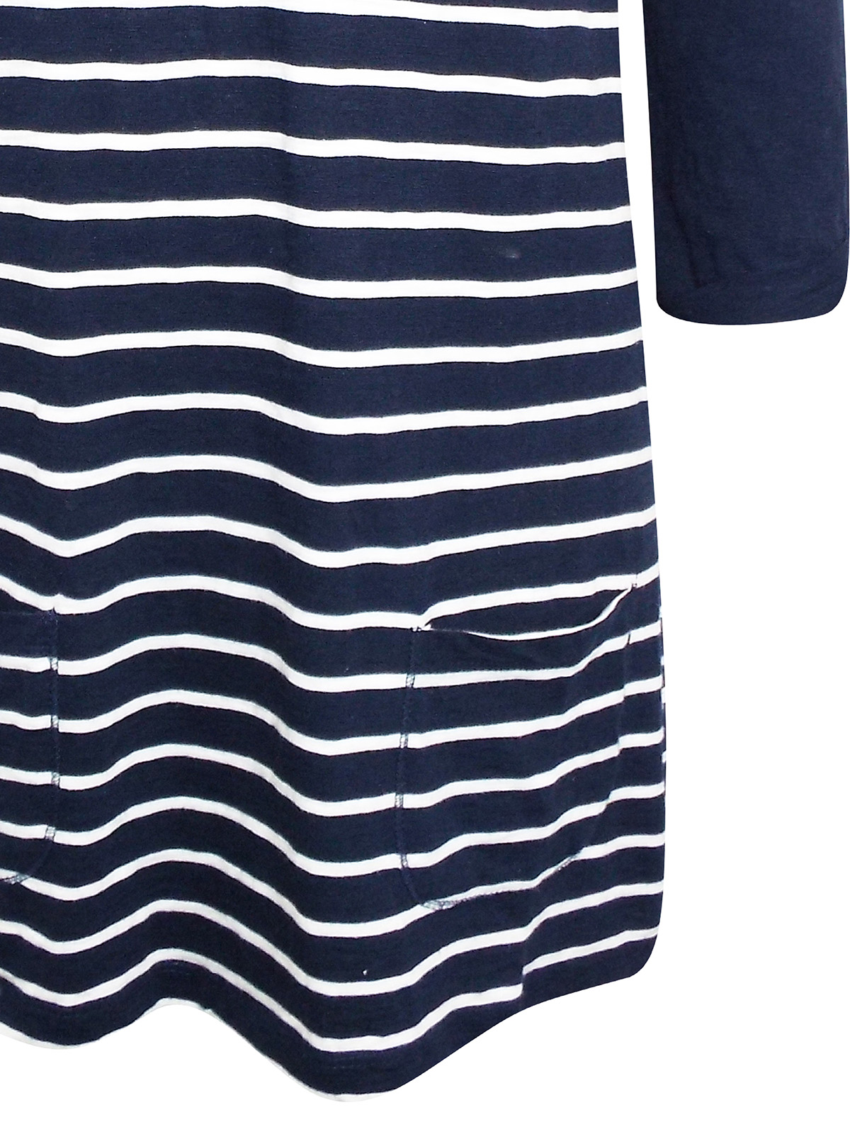 FAT FACE - - Fat Face NAVY Pure Cotton Striped Pocket Tunic Top - Size ...