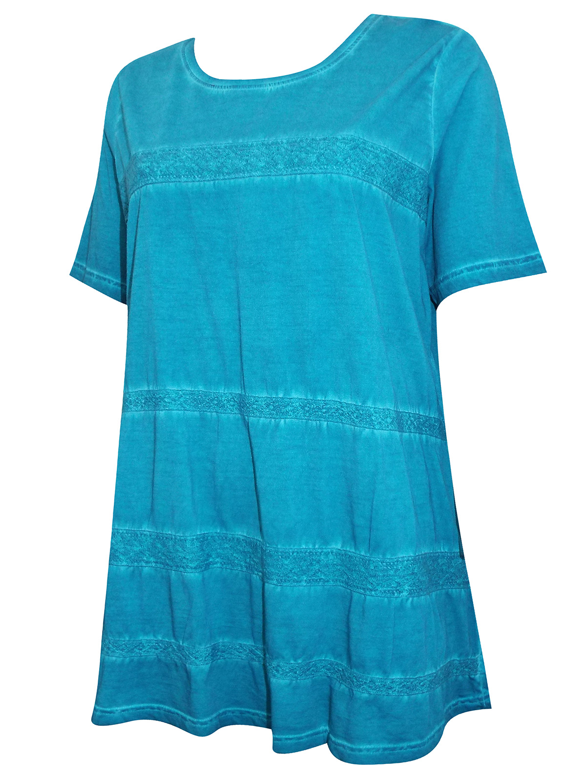 Janet & Joyce - - Janet & Joyce TURQUOISE Pure Cotton Short Sleeve ...