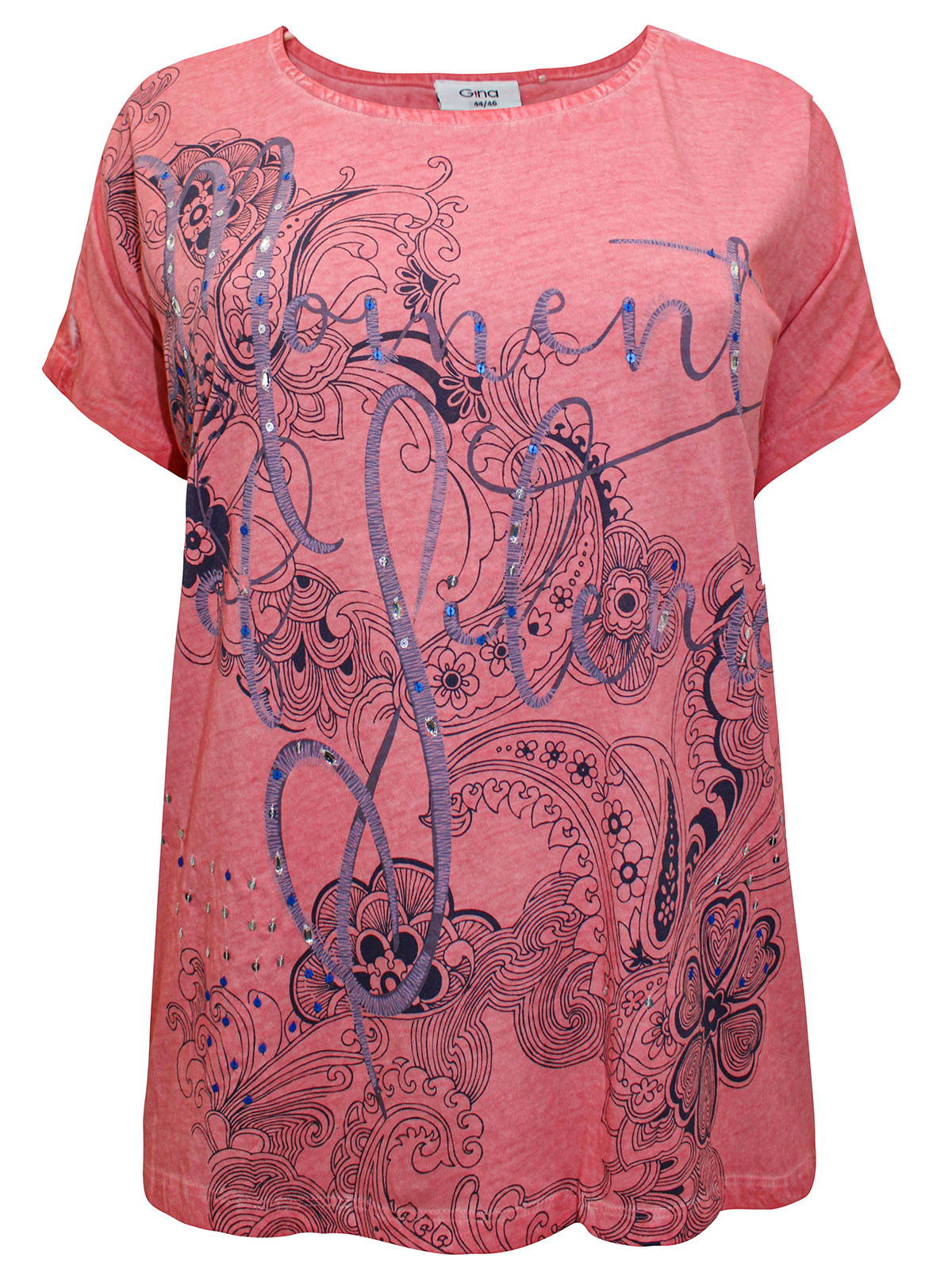 Gina Benotti - - Gina Benotti PEACH Pure Cotton Henna Print Jewel ...