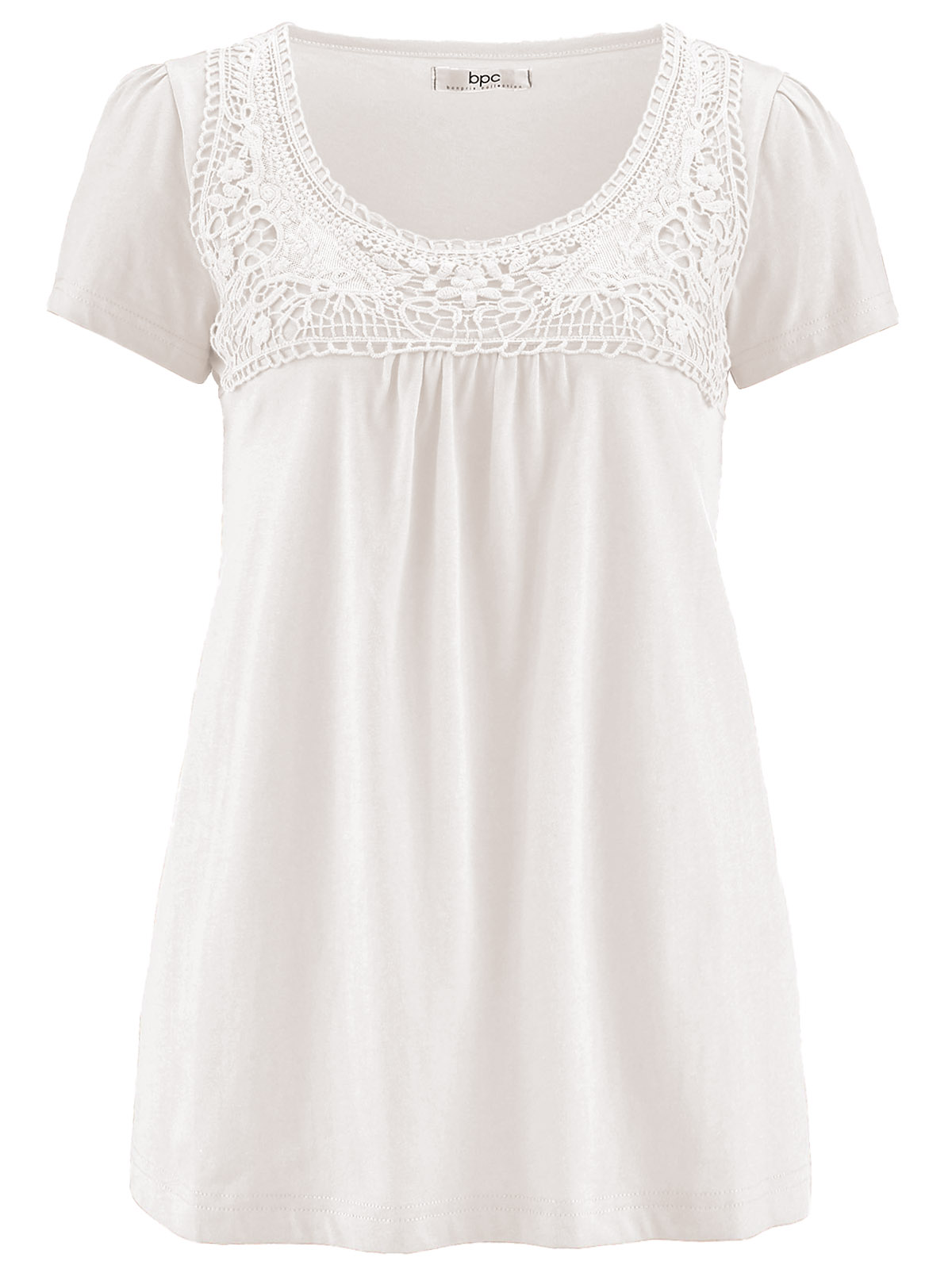 BPC - - BPC WHITE Pure Cotton Crochet Trim Top - Plus Size 14/16 to 22/ ...