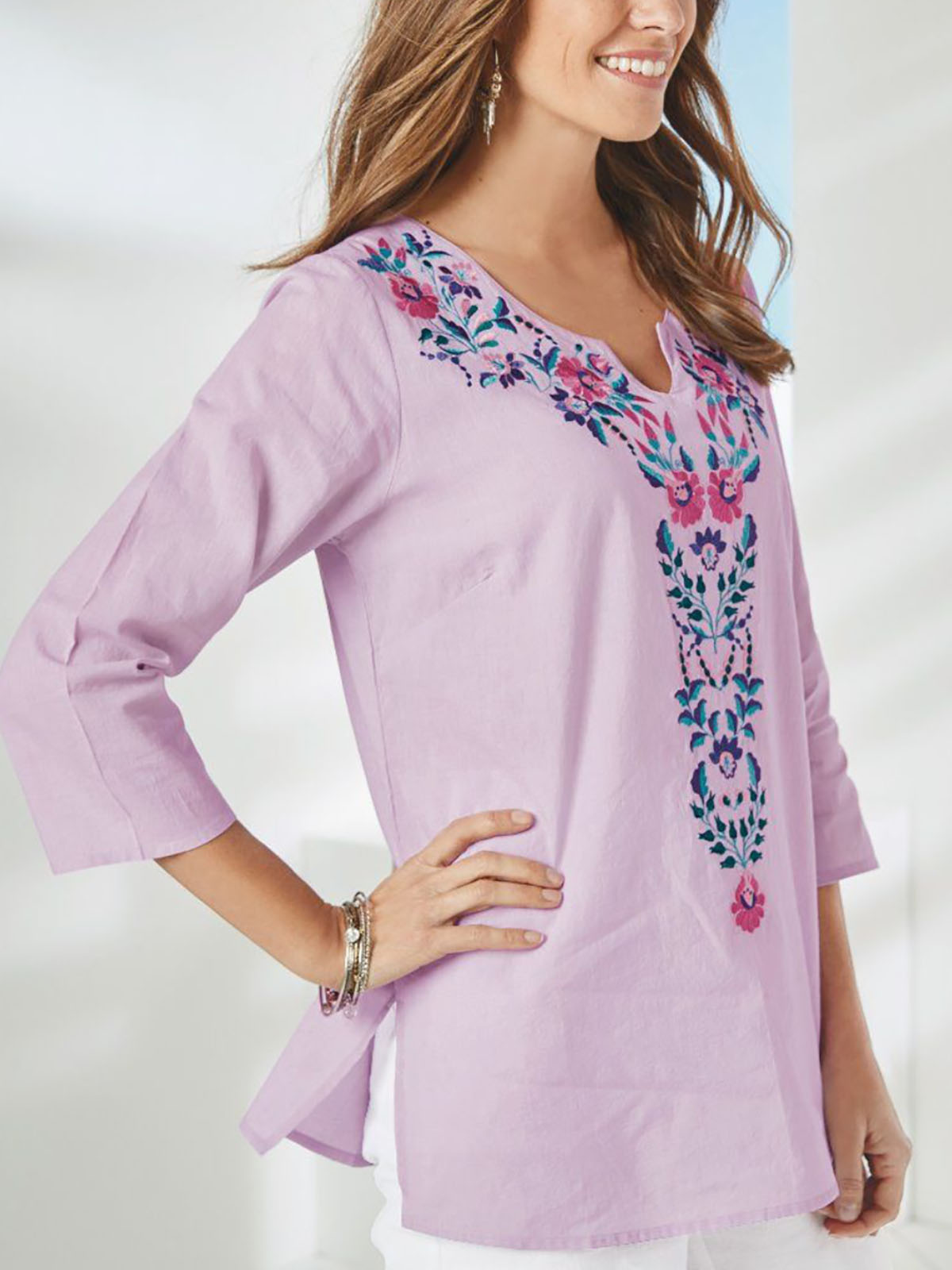Lily Ella - - L.E. LILAC Augusta Embroidered Tunic - Size 10 to 12