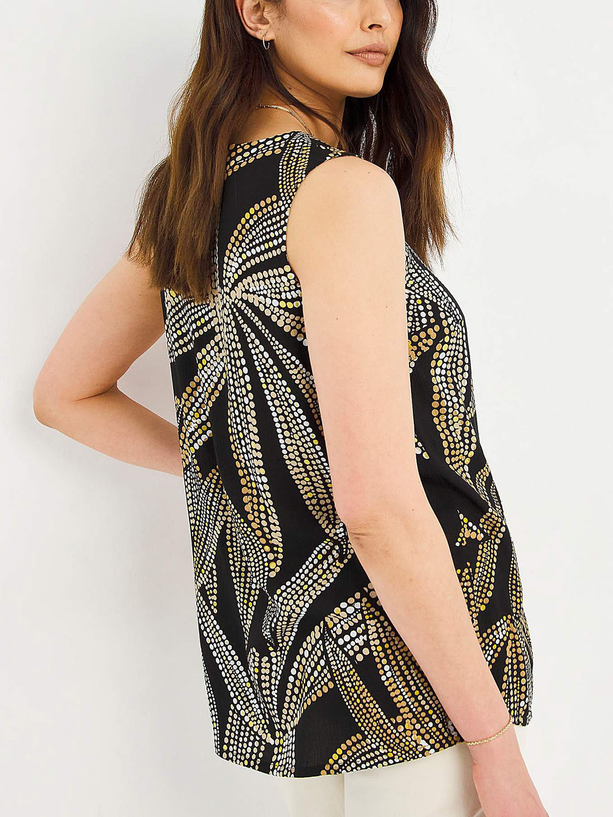 Julipa - - Julipa BLACK Crinkle Printed Shell Top - Plus Size 20 to 30