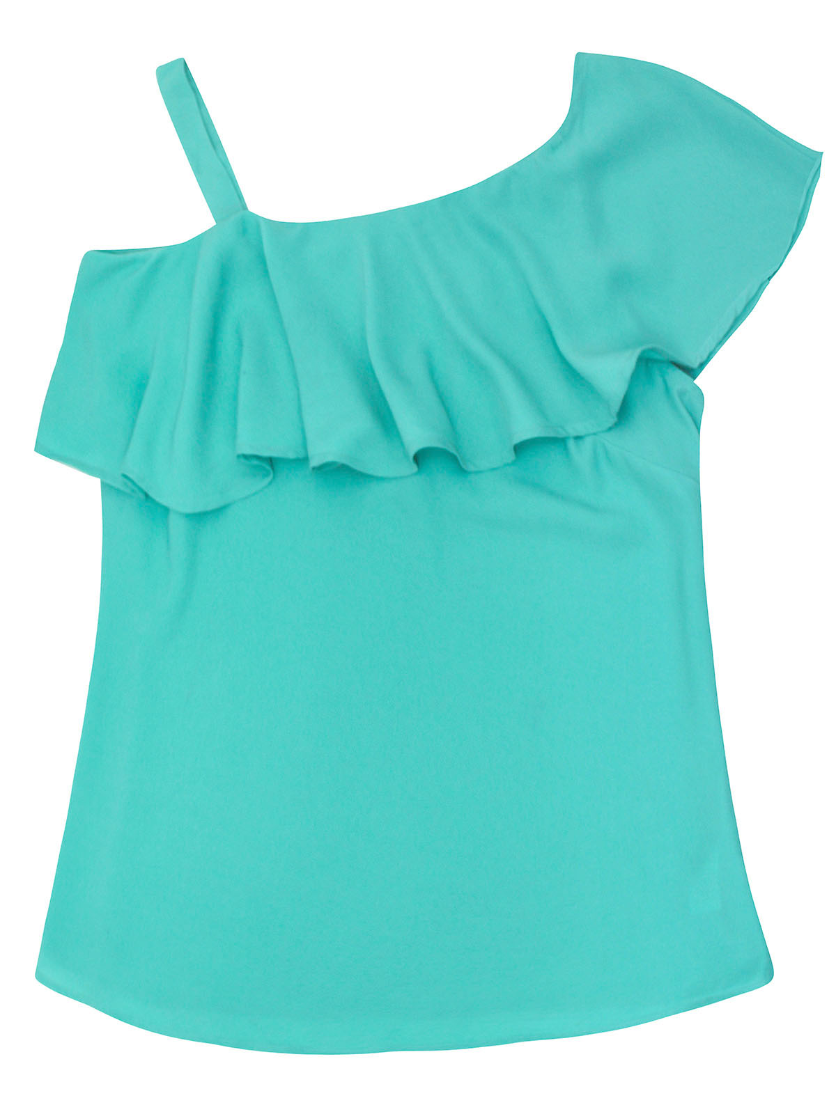 Jessica London - - Jessica London AQUA Ruffle One Shoulder Top - Plus ...