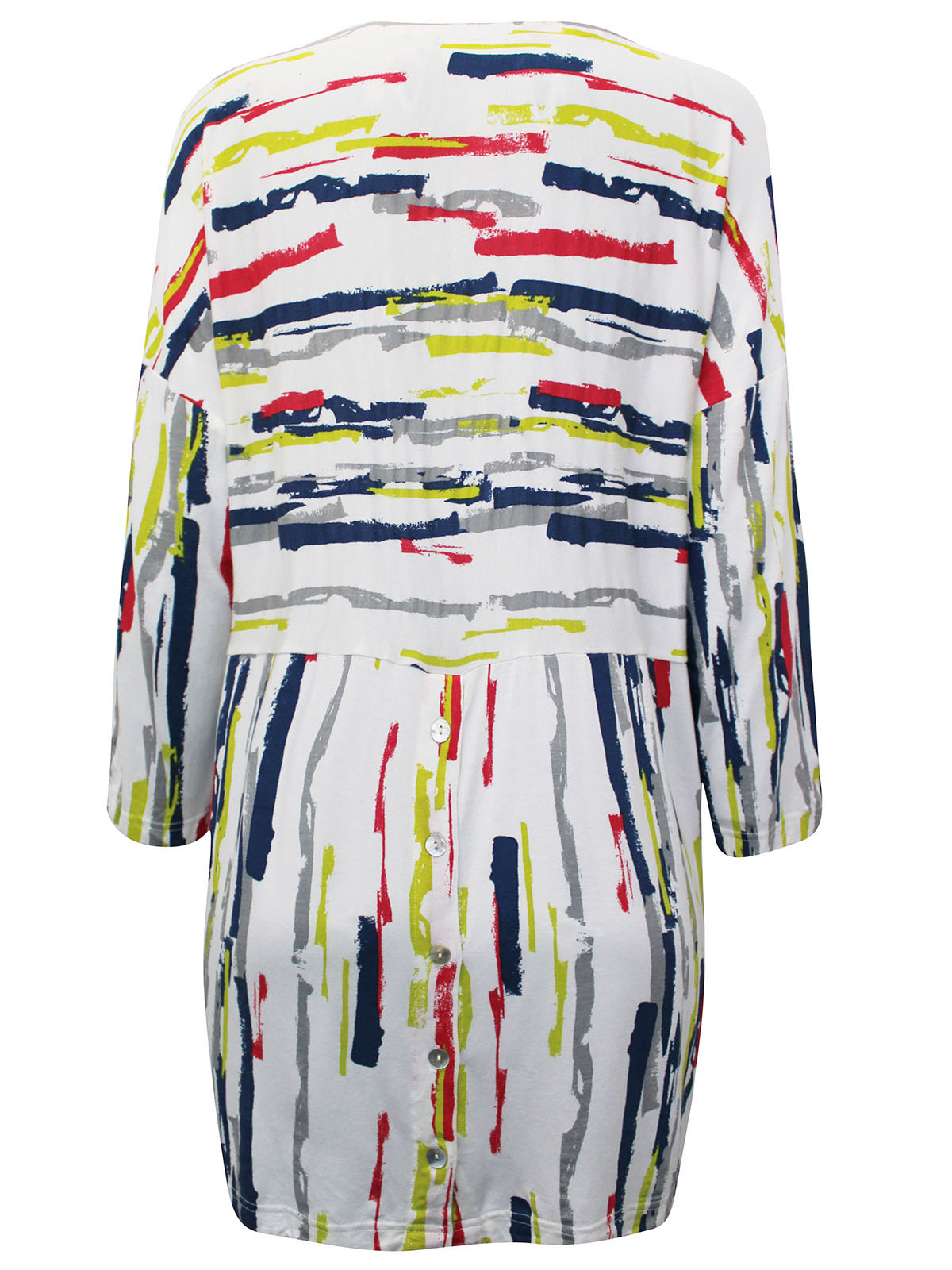 Capri - - MULTI Abstract Print Drop Back Hem Tunic - Size 12/14 (M/L)