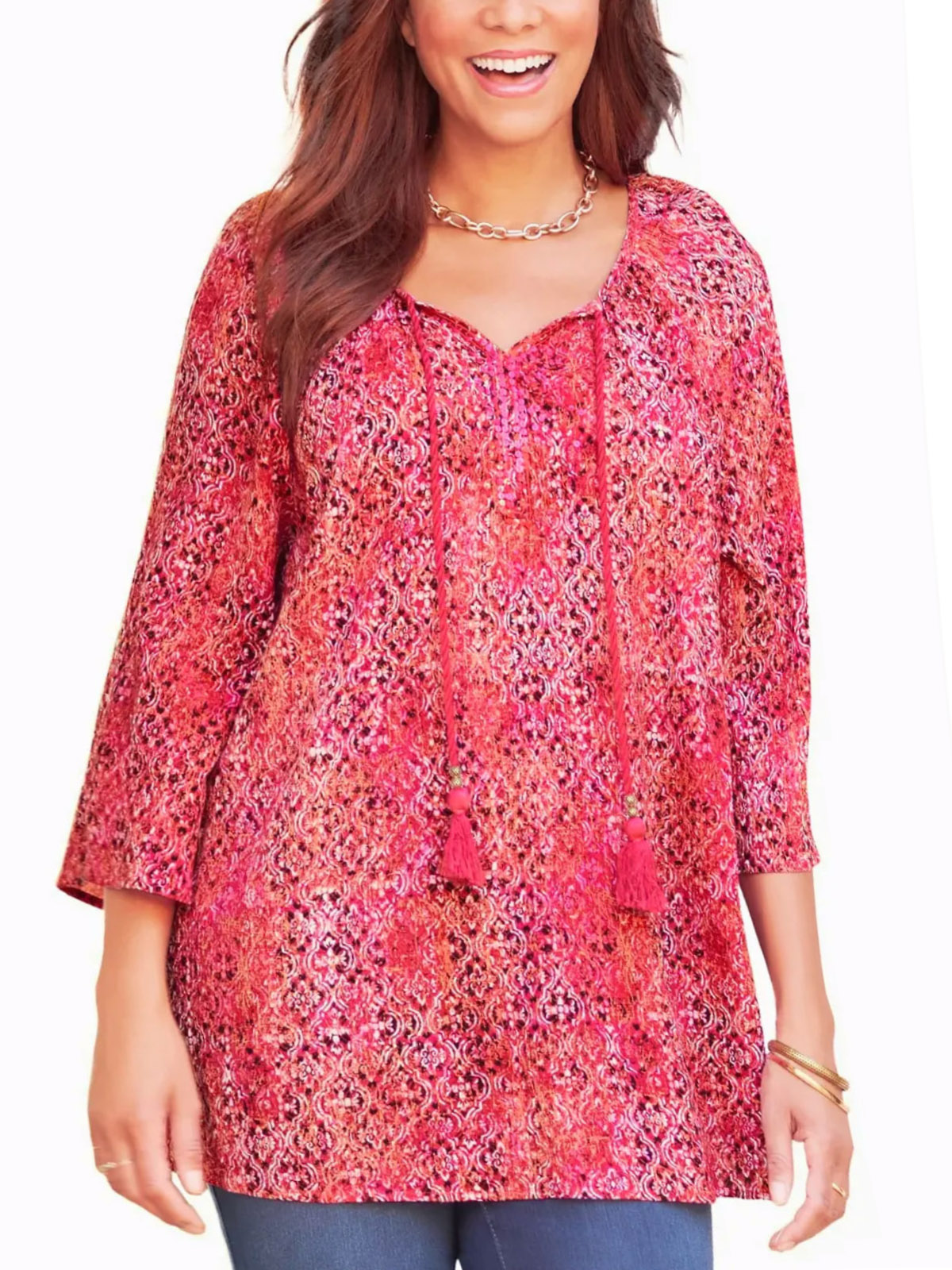 Wholesale CATHERINES Plus Size Clothing - - PINK Sequin Trim Gauze ...