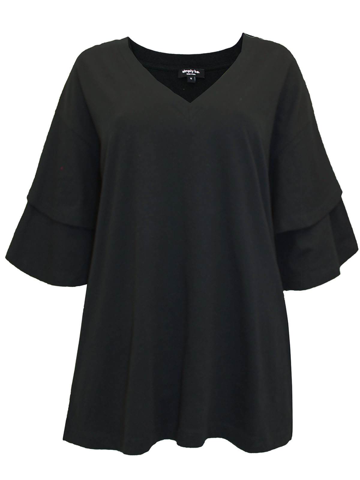 Plus Size wholesale clothing by simply be - - BLACK Pure Cotton Layered ...
