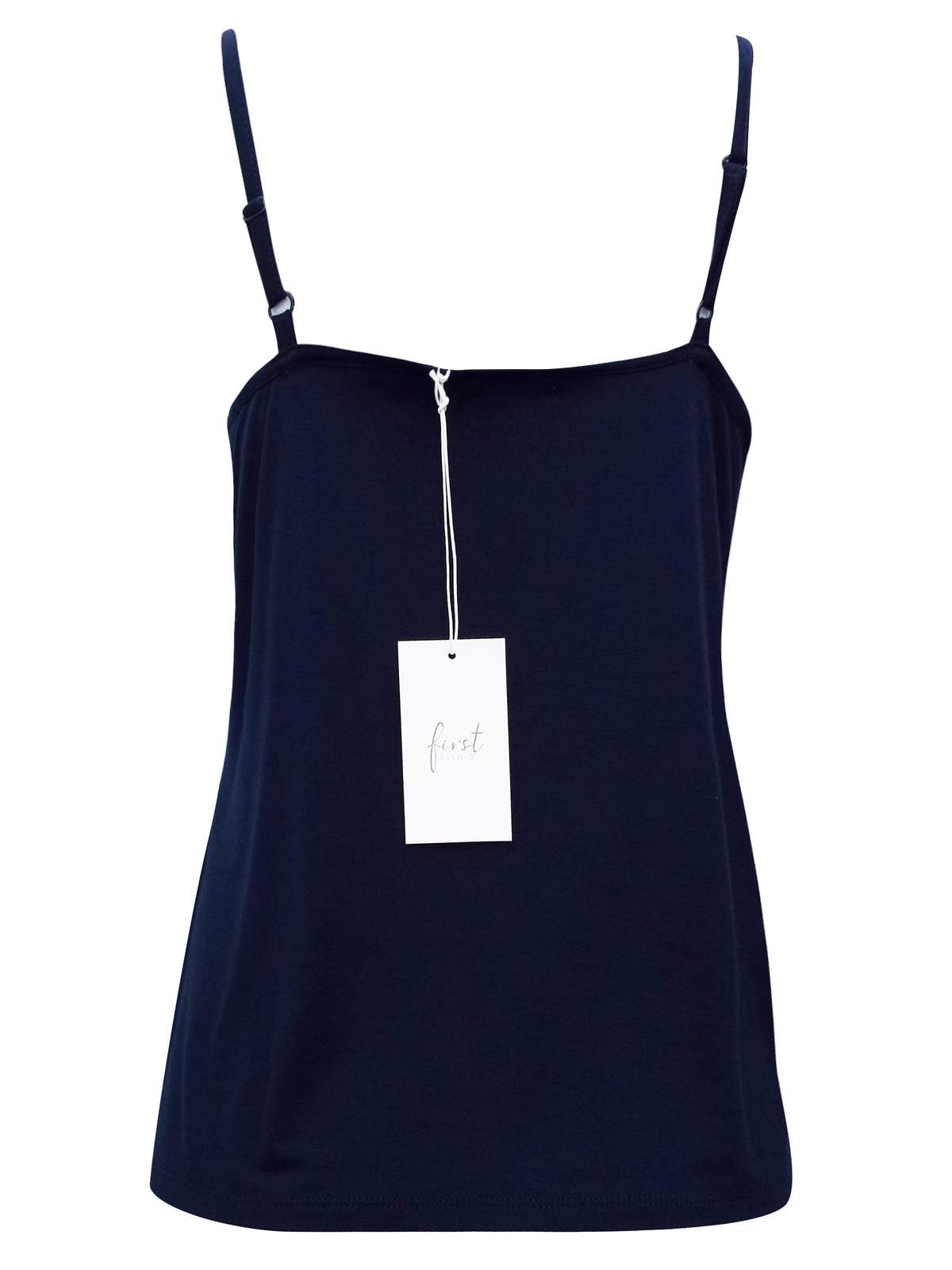 First Avenue NAVY Lace Trim Secret Support Jersey Camisole Top - Size ...