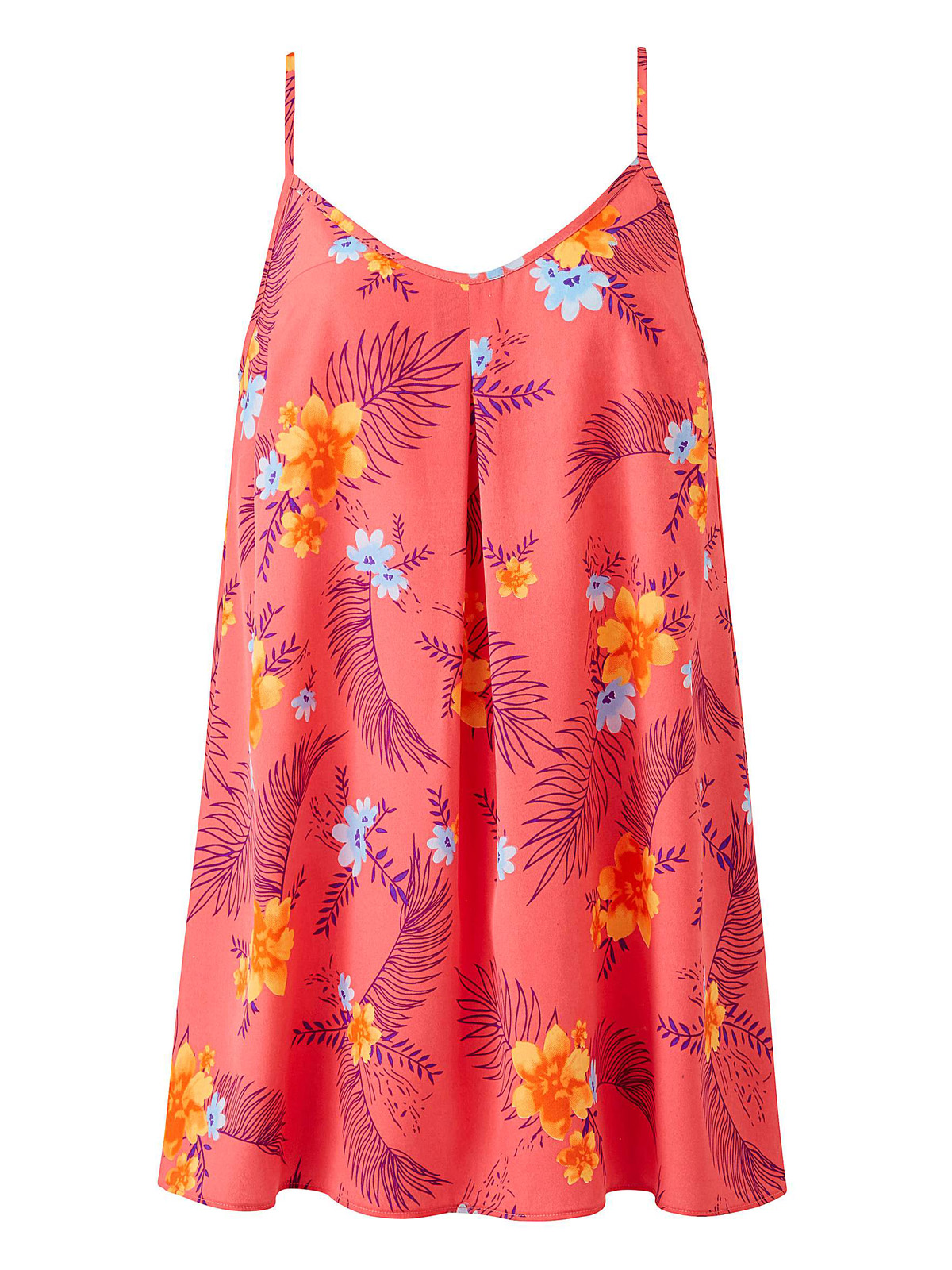 Capsule Capsule Pink Floral Print Strappy Cami Top Plus Size 18 To 24