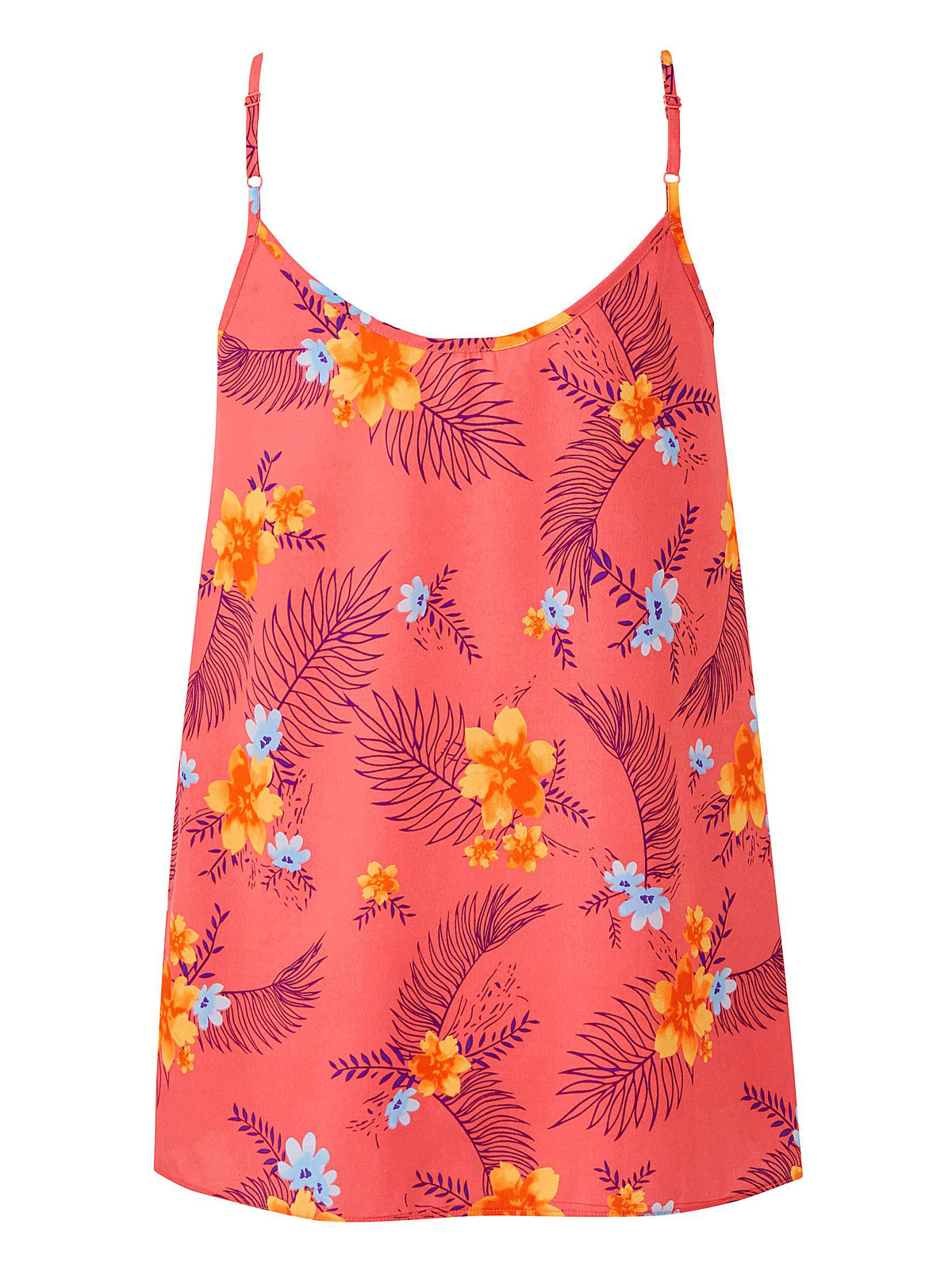 Capsule Capsule Pink Floral Print Strappy Cami Top Plus Size 18 To 24