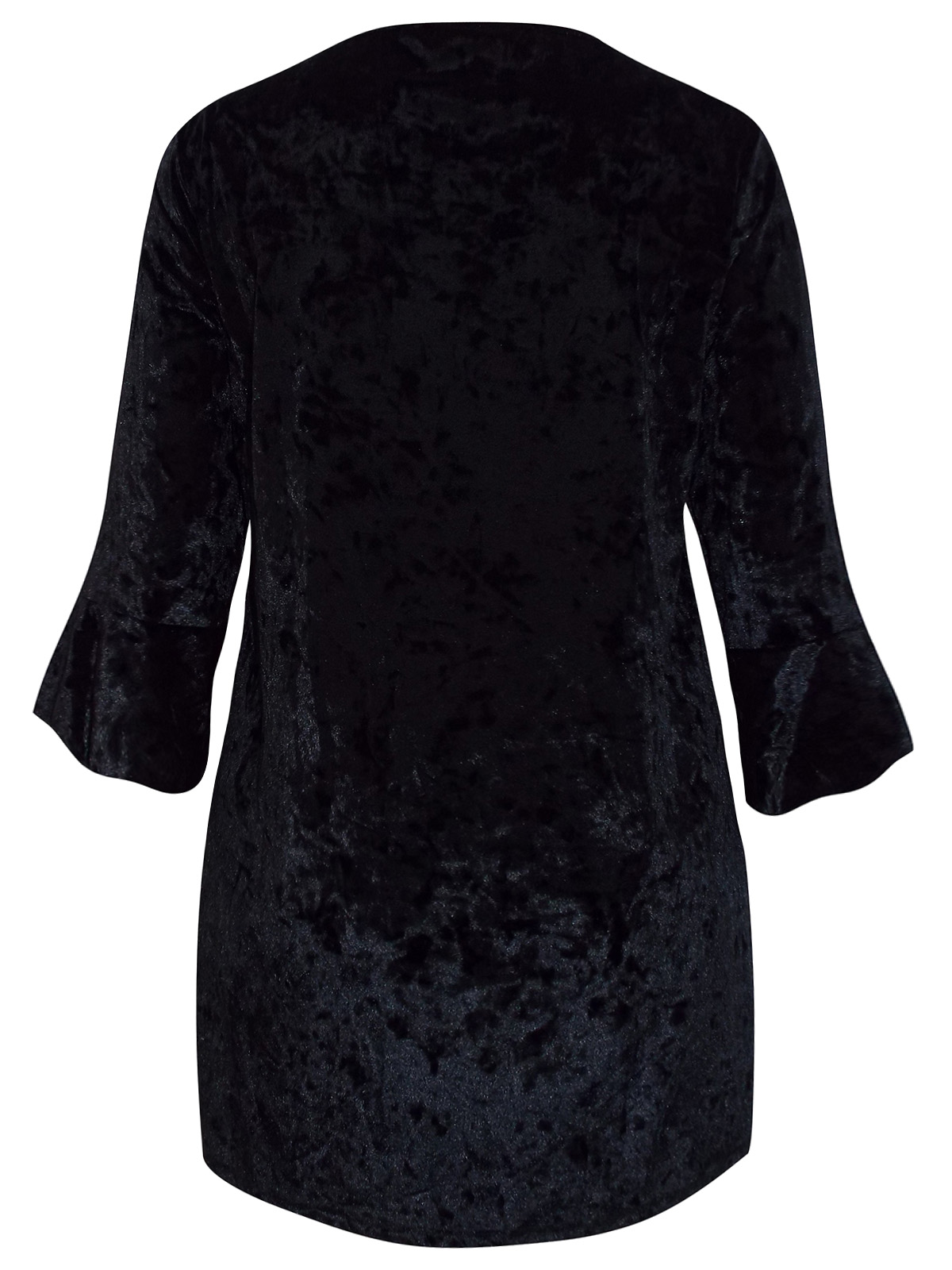 Tru Collection - - True Collection BLACK Crushed Velvet 3/4 Sleeve ...