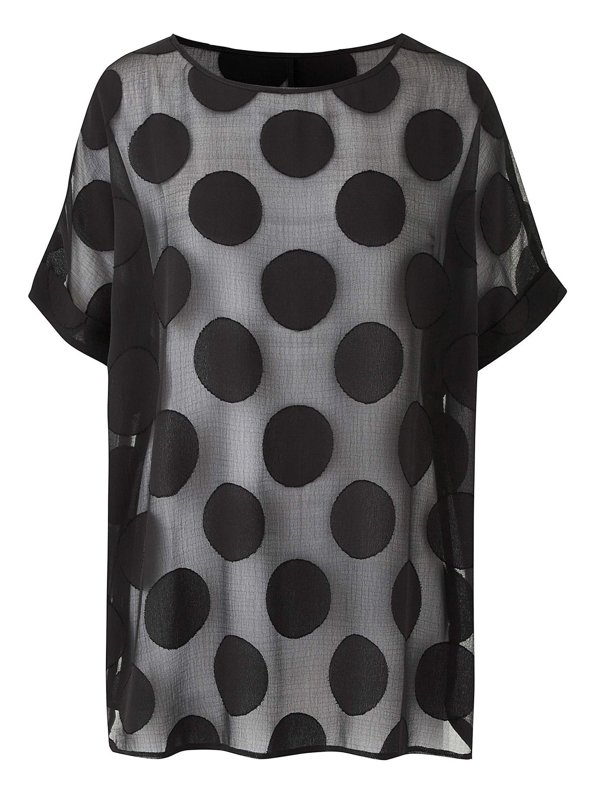 Capsule - - Capsule BLACK Spotted Sheer Boxy Top - Plus Size 16 to 24