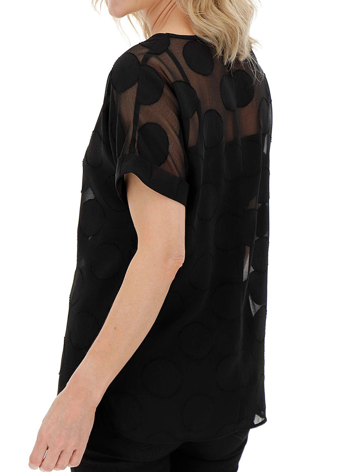 Capsule - - Capsule BLACK Spotted Sheer Boxy Top - Plus Size 16 to 24