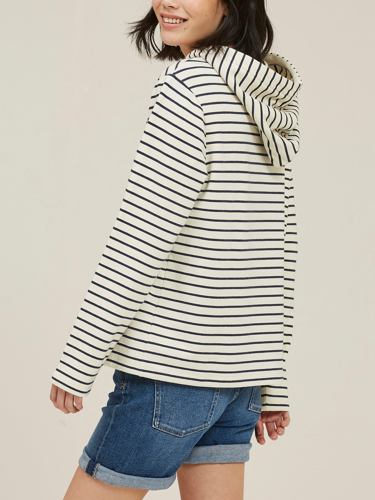 FAT FACE - - FatFace NAVY STRIPE Sally Overhead Stripe Hood - Size 12/ ...