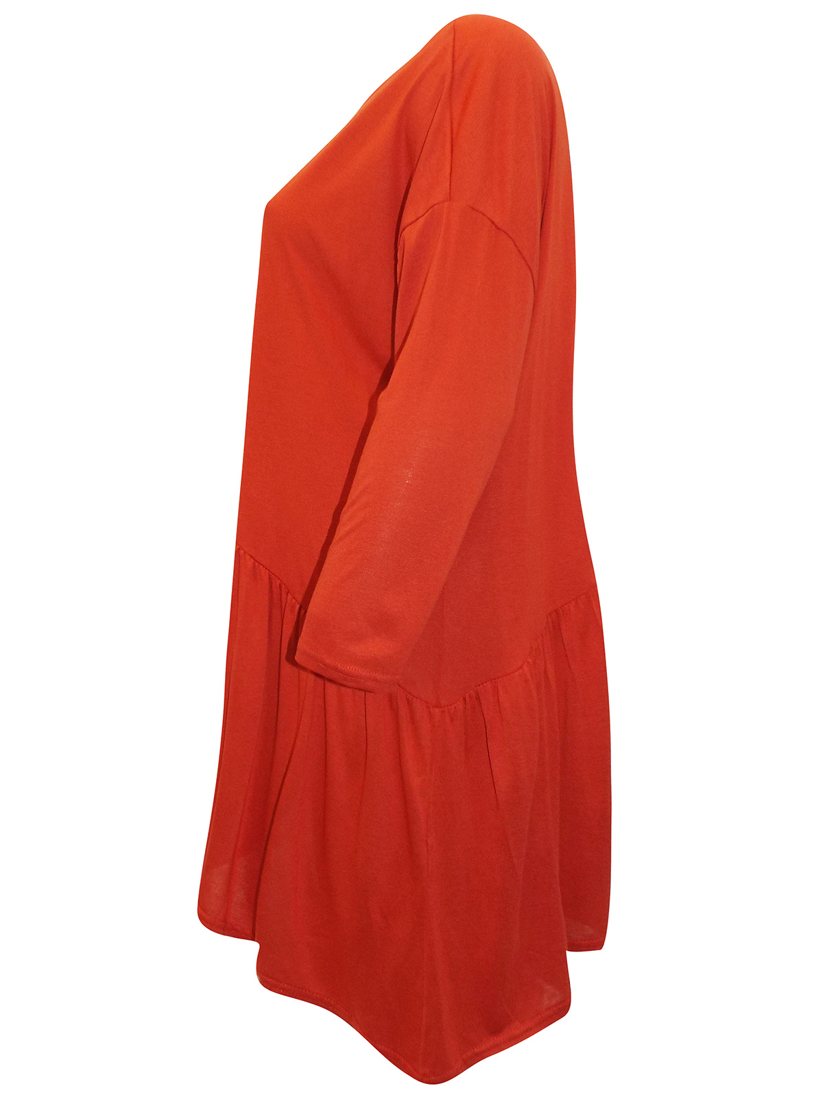 RUST Shirred Drop Sides Button Tunic - Plus Size 16 to 30/32