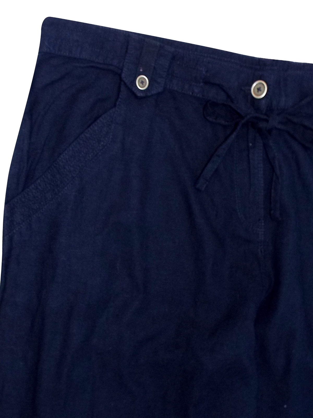 N3xt Parallel NAVY Linen Blend Drawstring Waist Trousers - Plus Size 26 ...