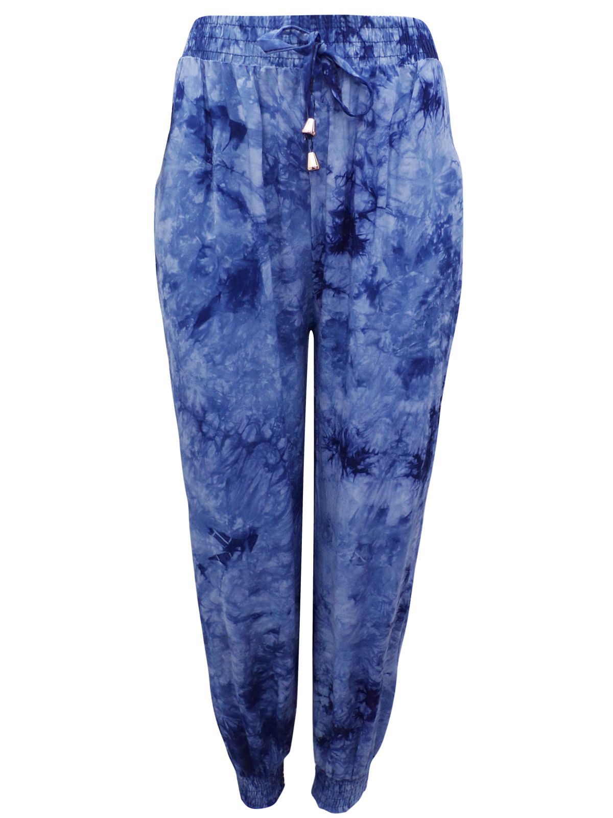 Amparo - - Amparo DARK-BLUE Tie Dye Pull On Harem Trousers - FreeSize ...