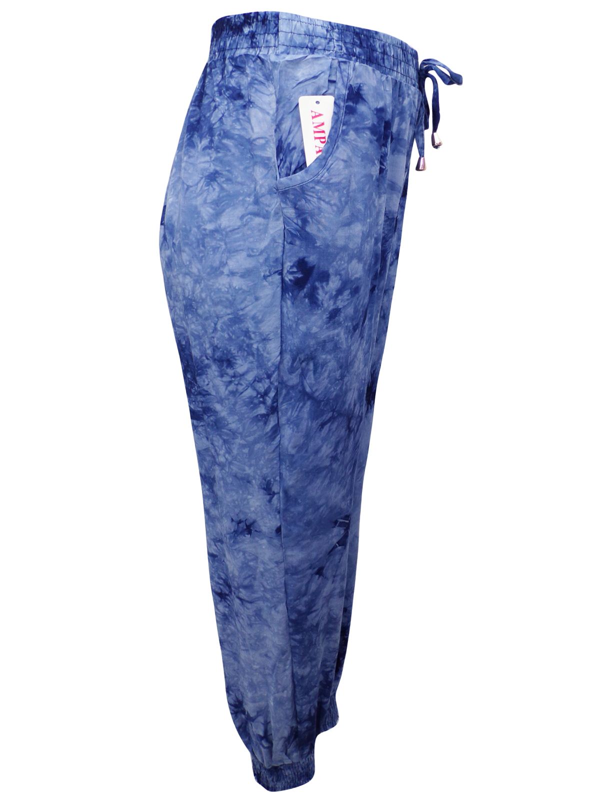 Amparo - - Amparo DARK-BLUE Tie Dye Pull On Harem Trousers - FreeSize ...