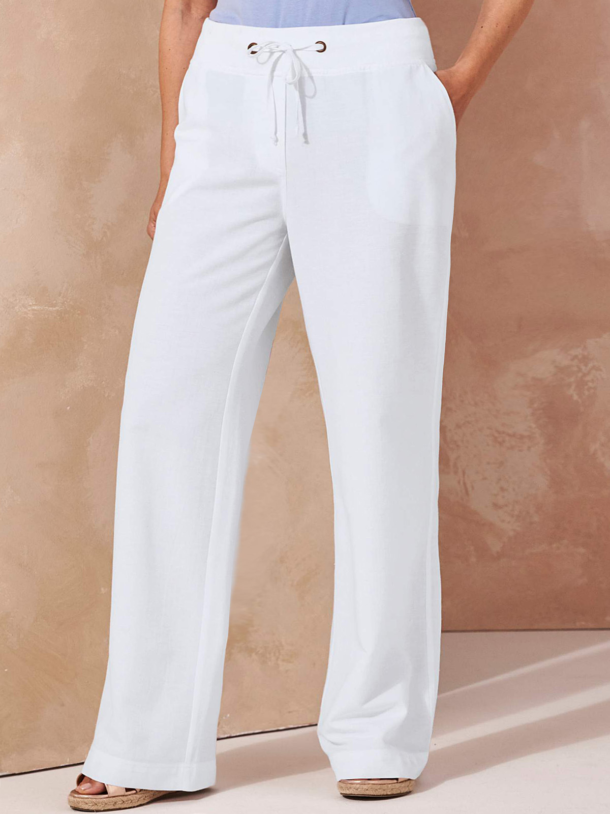 Capsule Capsule WHITE Linen Blend Slouch Trousers Size 10 To 32