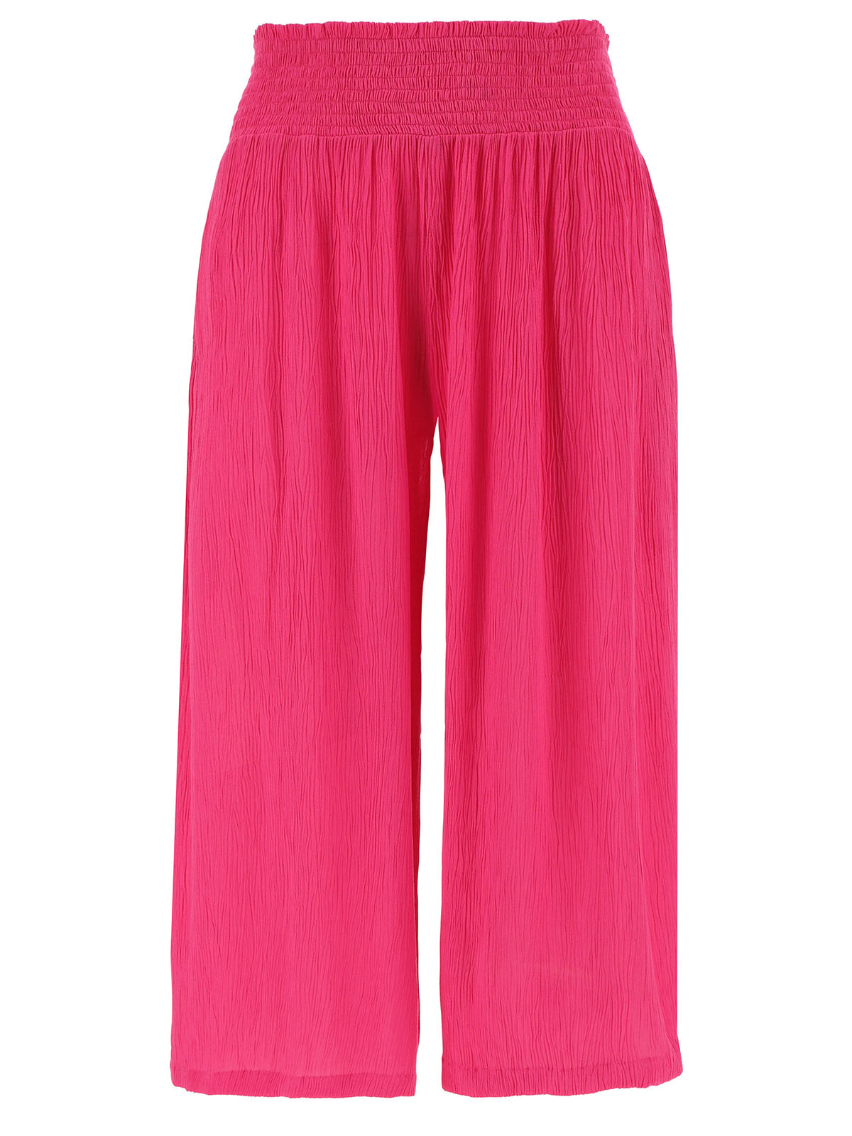 Capsule - - PINK Crinkle Shirred Waist Culottes - Plus Size 18 to 20